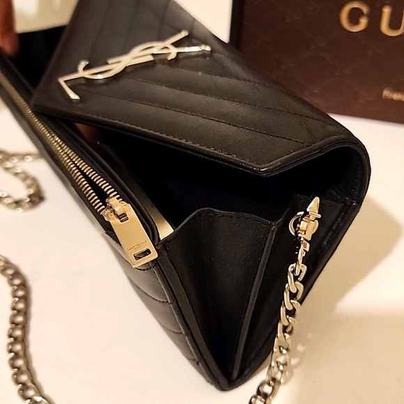 Yves Saint Laurent | Bags | Ysl Lambskin Leather Flap Crossbody Purse ...